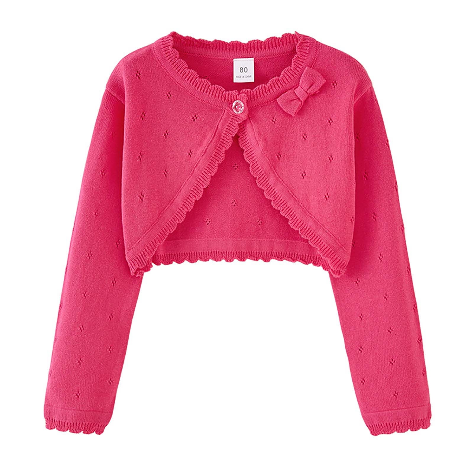 Hduncf Girls' Knit Toddler Cardigan Cotton Light Soft Button Closure ...