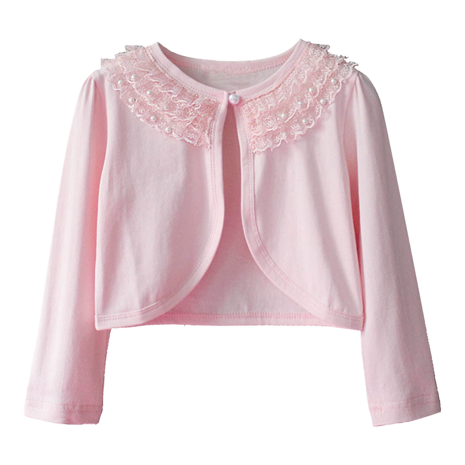 Hduncf Little Girls' Long Sleeve Lace Bolero Cardigan Shrug Girls ...
