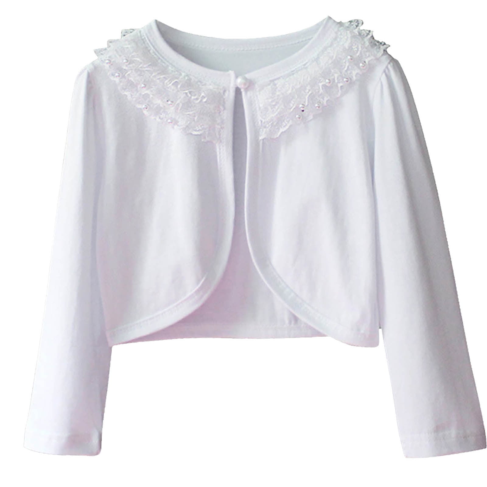 Hduncf Little Girls' Long Sleeve Lace Bolero Cardigan Shrug Girls ...