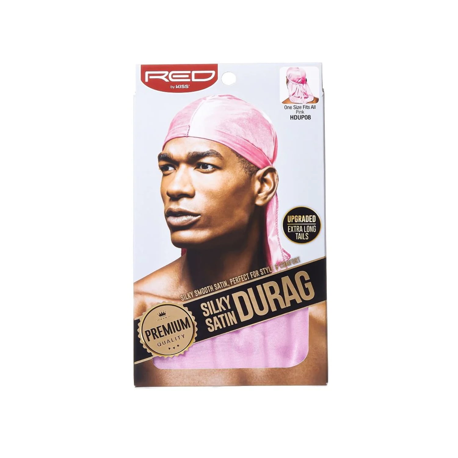 (Hdup08) Red Silky Satin Durag Pink Hd08 - Walmart.com