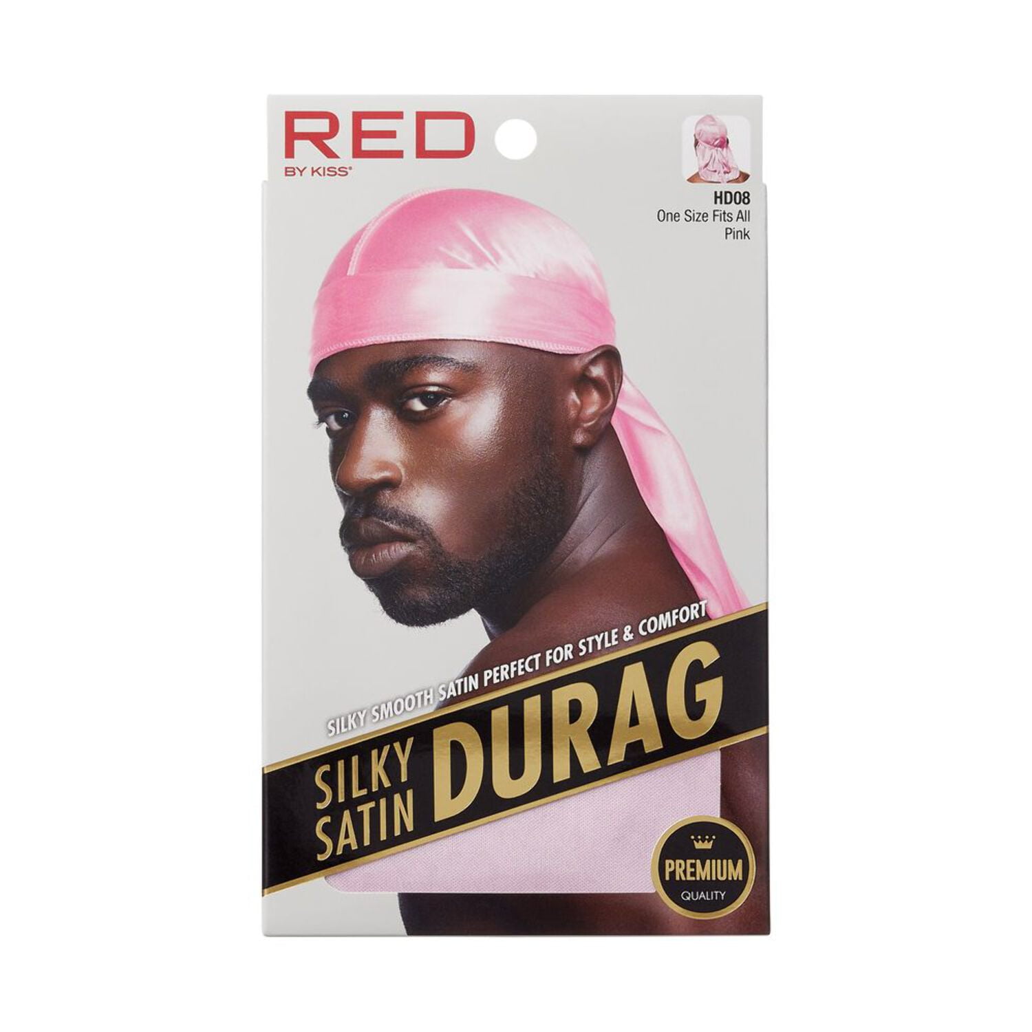 KISS Red Silky Satin Durag, Extra Long Tails, Smooth Style, Pink ...