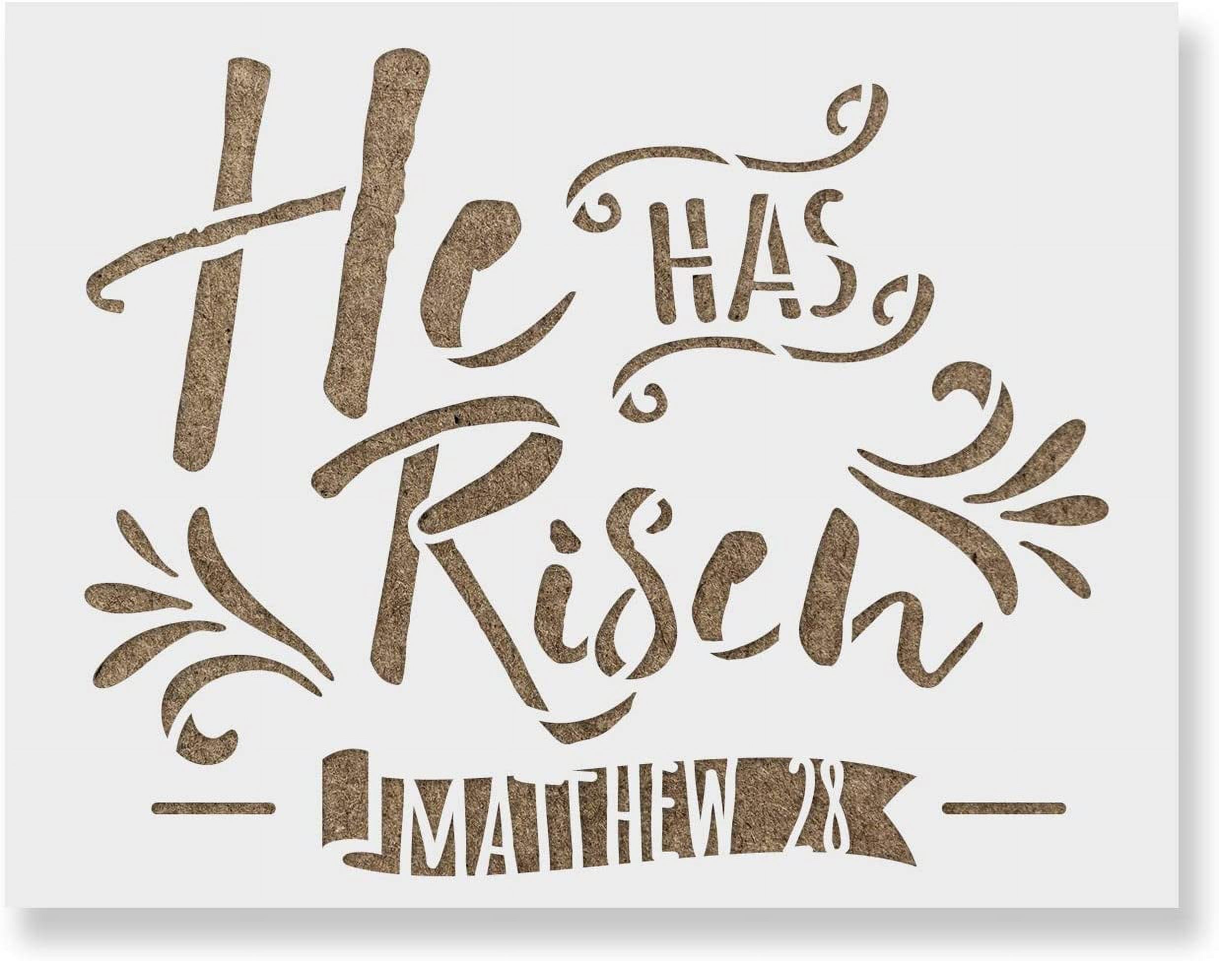 He Has Risen Stencil - Bible Stencils, Bible Stencil, He Has Risen ...