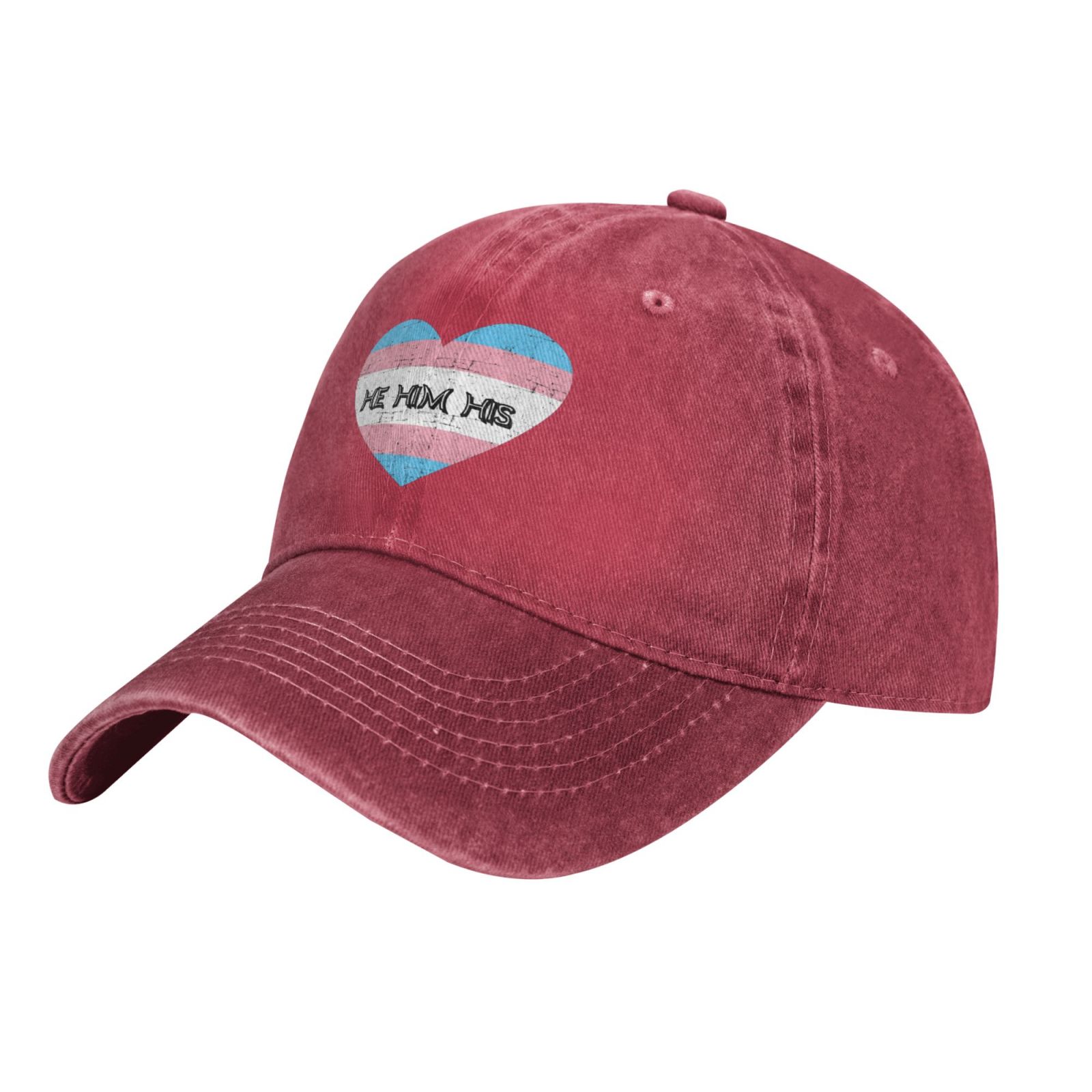 He Him His Transgender Pride Pattern Cowboy Hat Baseball Cap Washed ...
