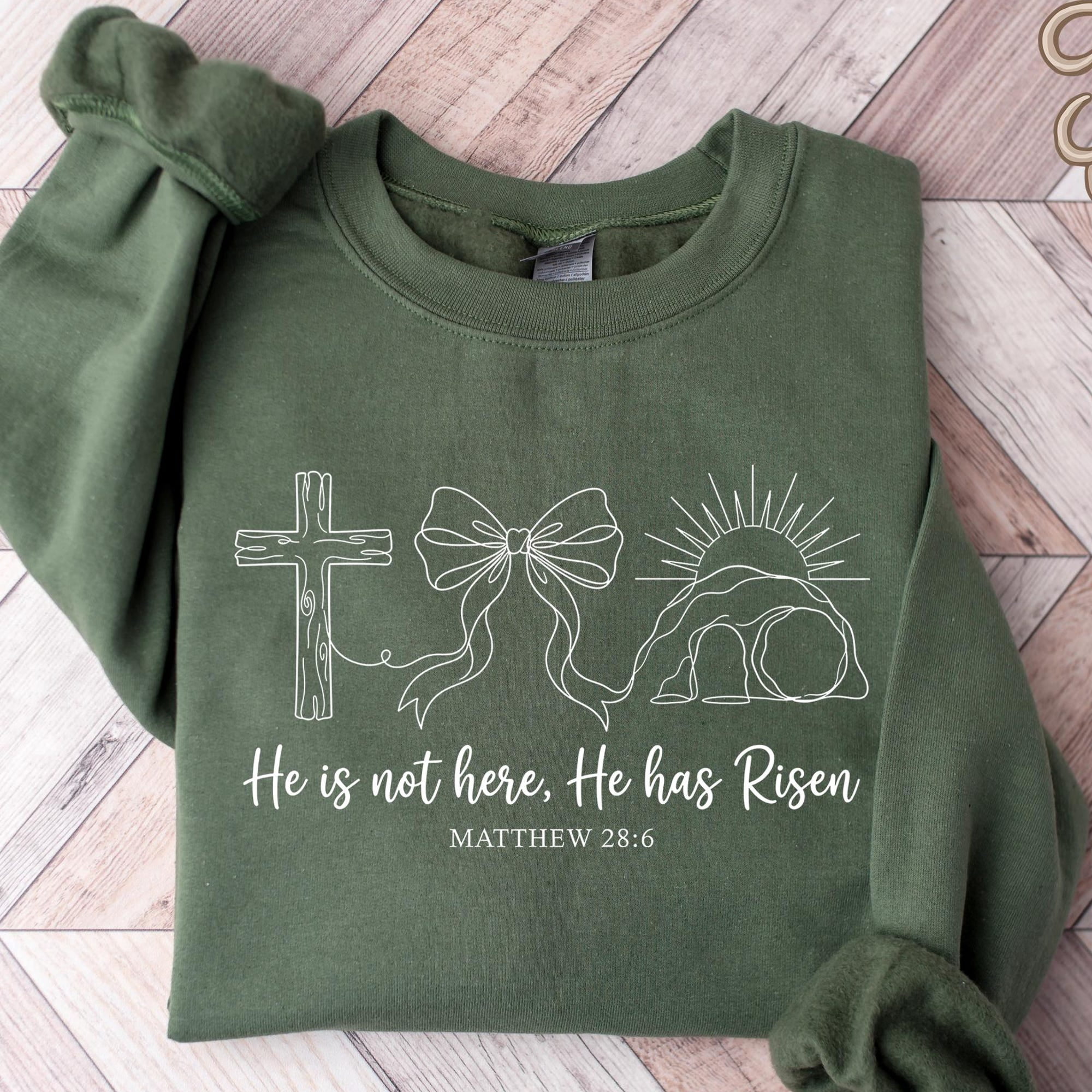 He Is Not Here He Has Risen Shirt Easter Christian Gift Easter Sunday ...