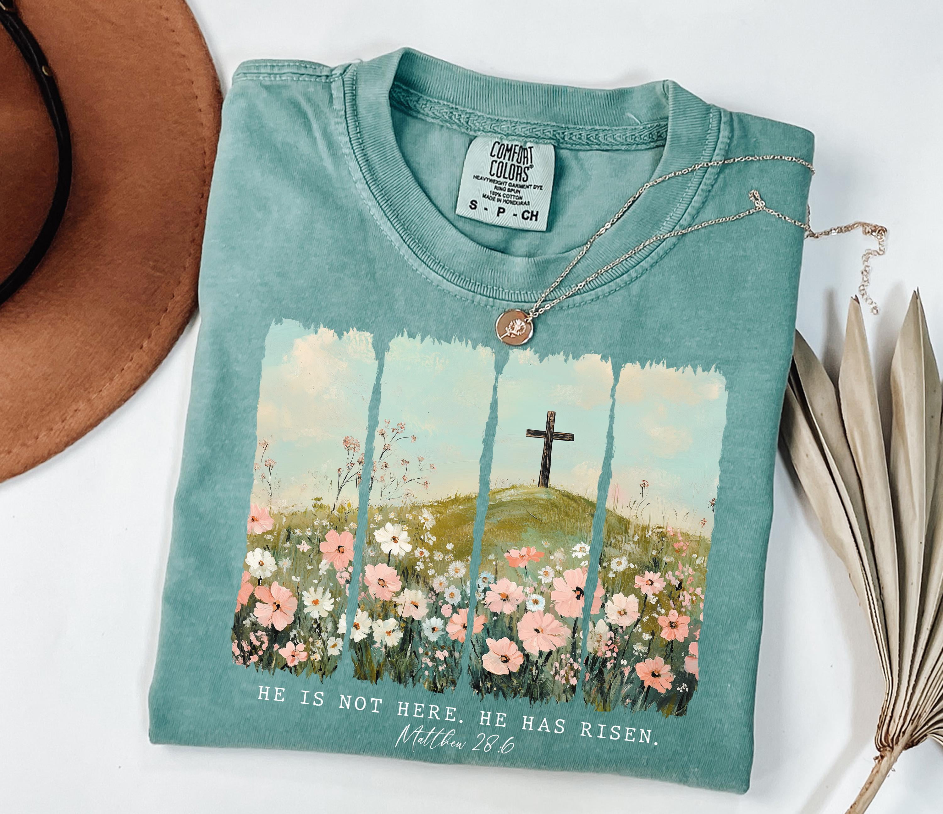 He Is Not Here, He Has Risen Shirt, Floral Christian Easter Shirt, He ...