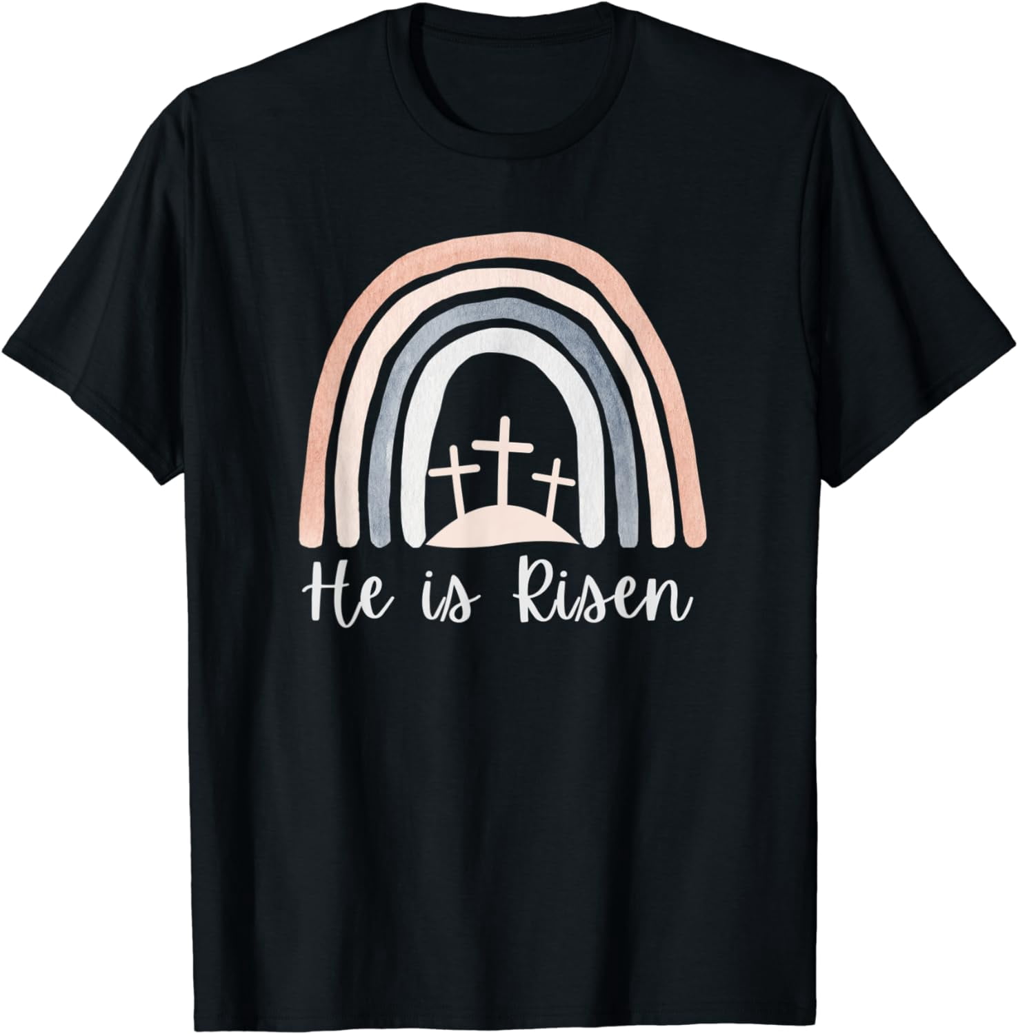 He Is Risen Christian Easter Three Crosses on a Hill T-Shirt - Walmart.com