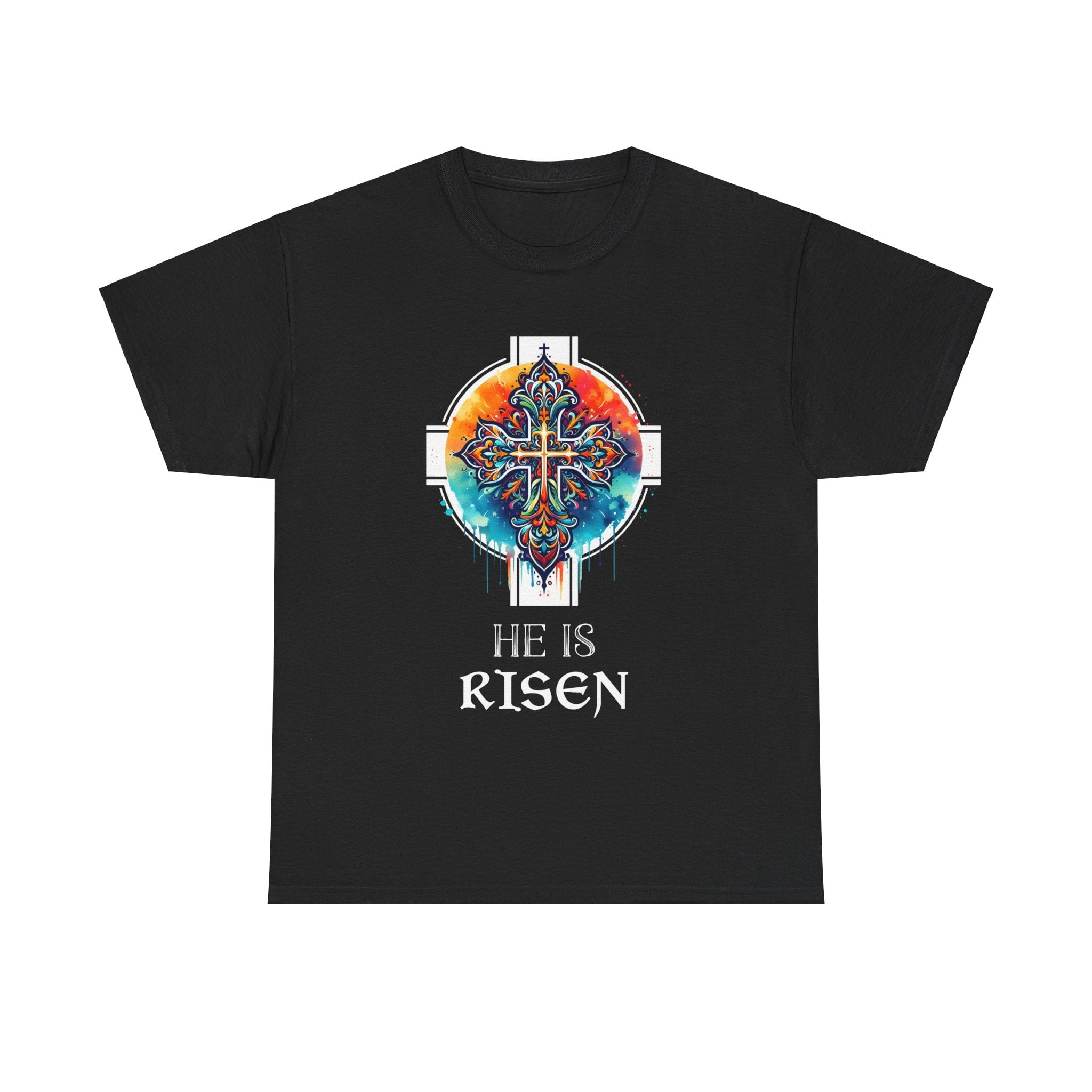 He Is Risen Cross Jesus Easter Christian Religious Men Teens Big And