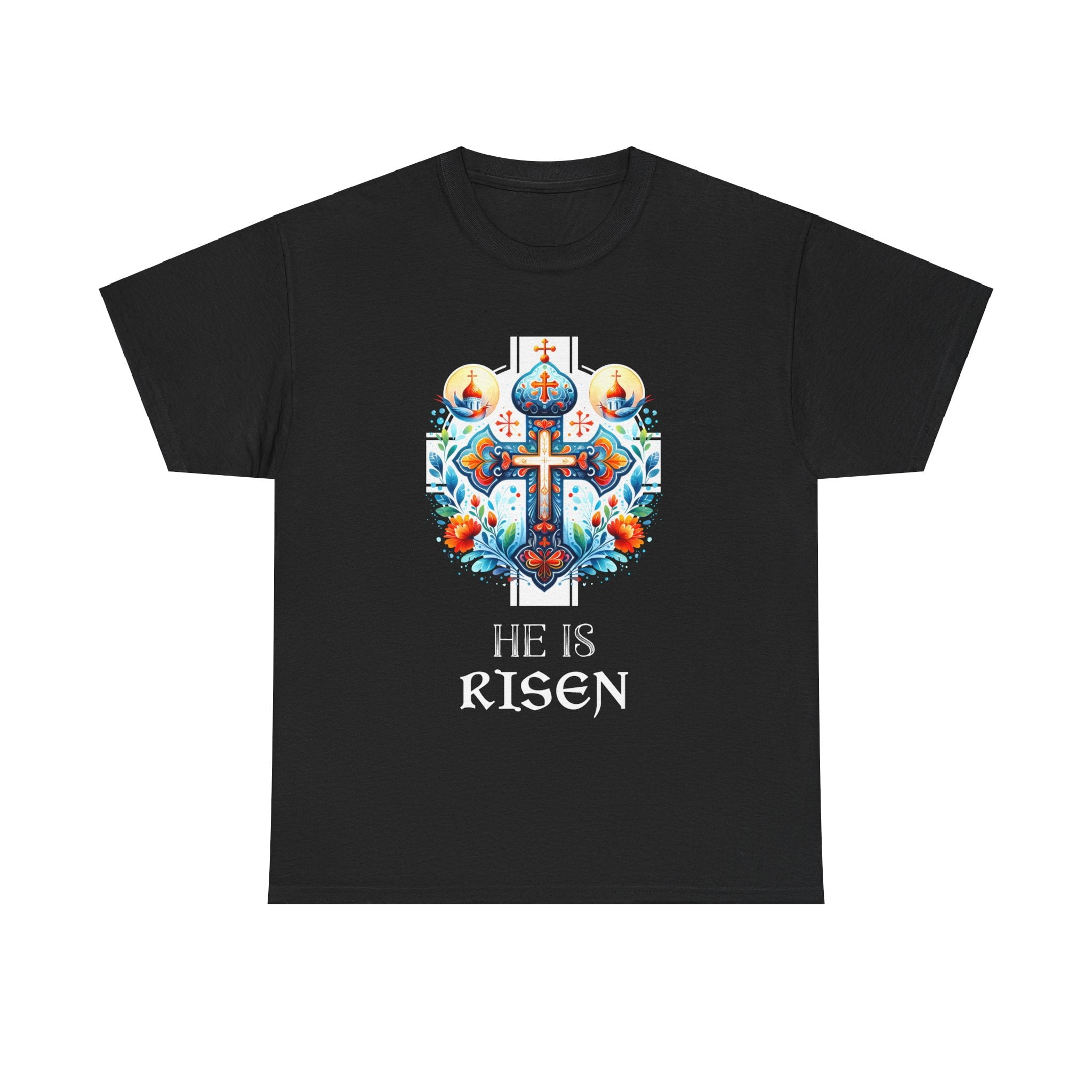 He Is Risen Cross Jesus Easter Christian Religious Men Teens Mens ...