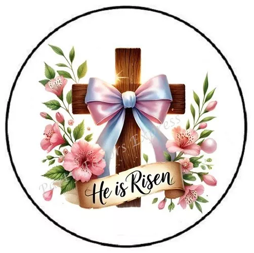 He Is Risen Easter Cross Sticker Party Favors Sticker Envelope Seals ...