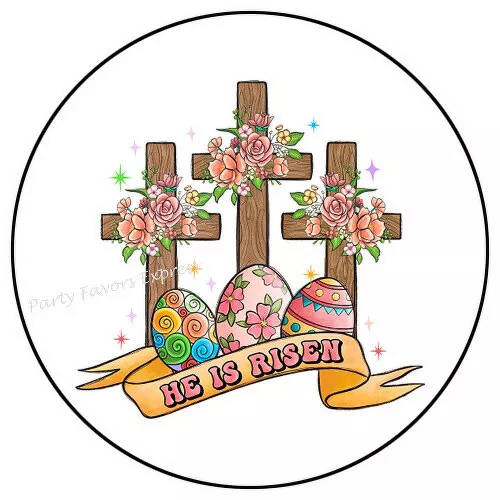 He Is Risen Easter Crosses Sticker Party Favors Sticker Envelope Seals ...