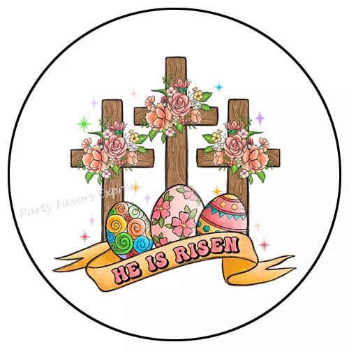 He Is Risen Easter Crosses Sticker Party Favors Sticker Envelope Seals ...