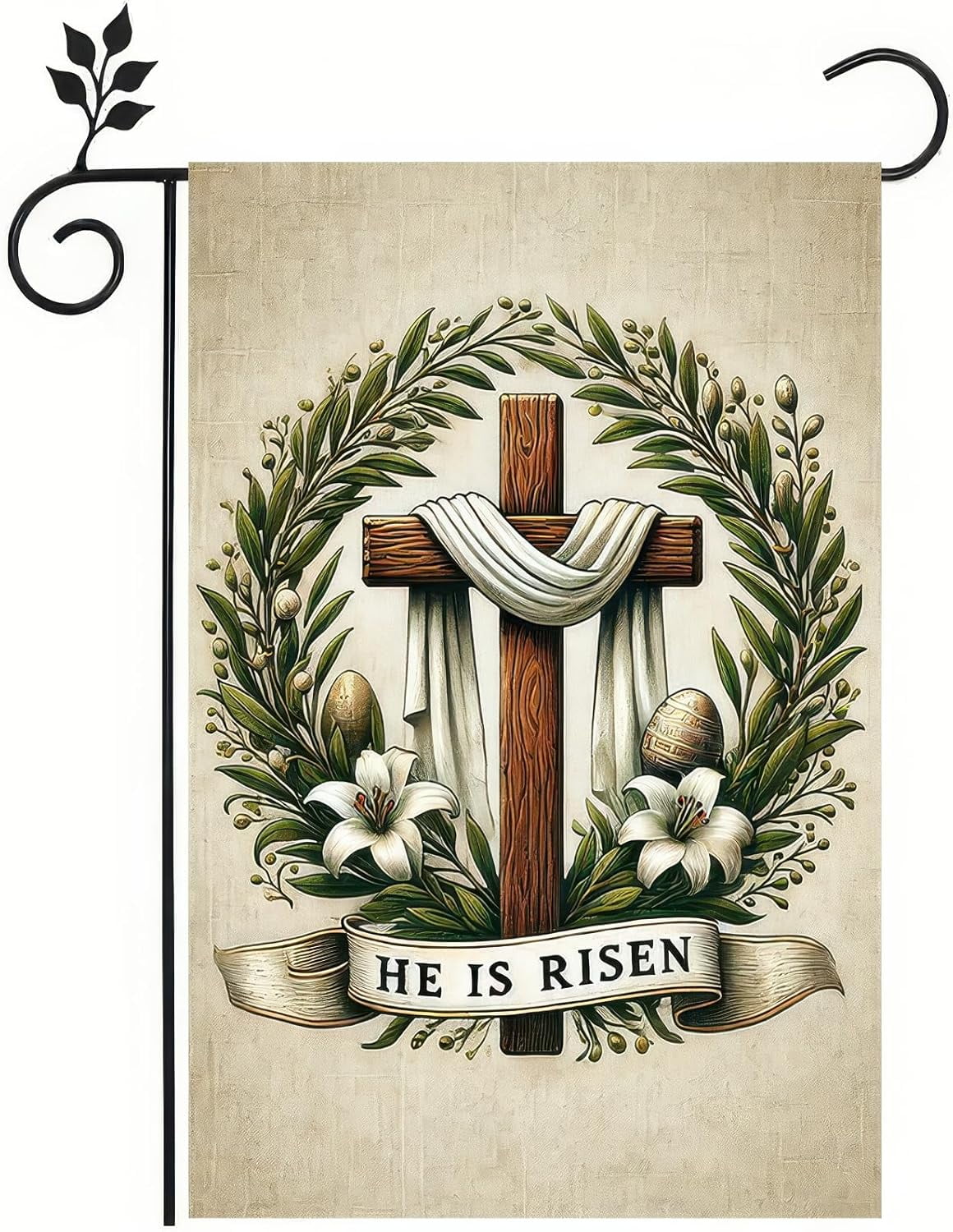 He Is Risen Easter Garden Flag Welcome Easter Decor Double Sided ...