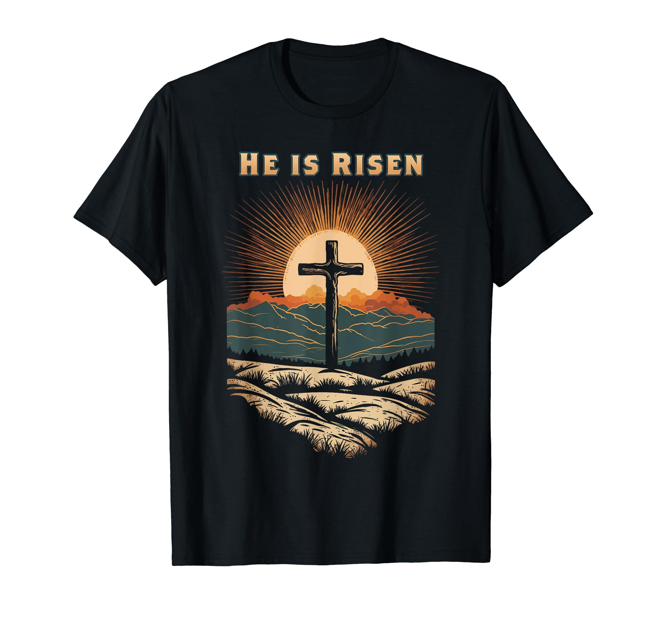 He Is Risen Easter Resurrection Jesus Christian Bible Verse T-Shirt Men Women Vintage Myth T ...