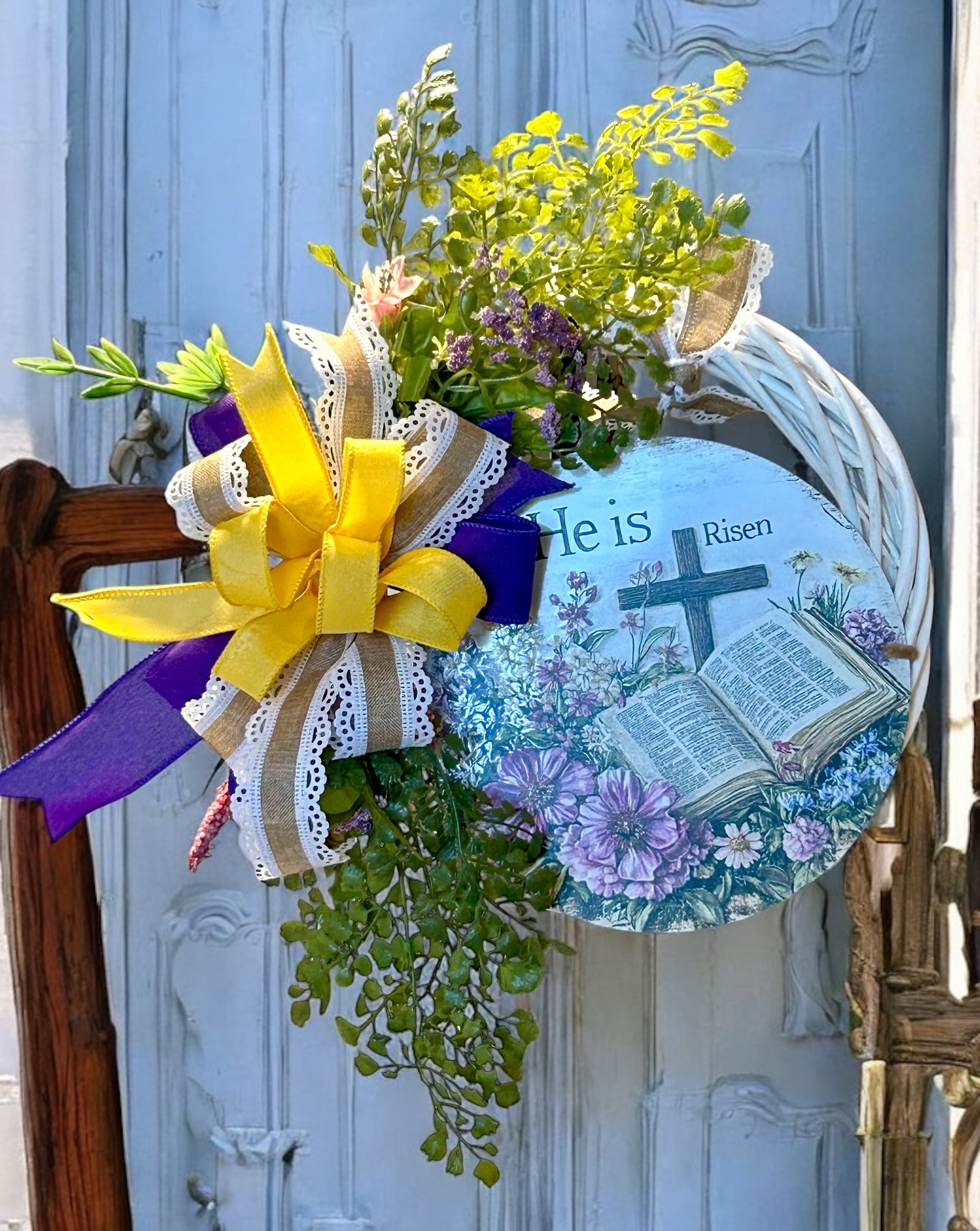 He Is Risen Easter Wreath, Easter Decor, Religious Easter - Walmart.com