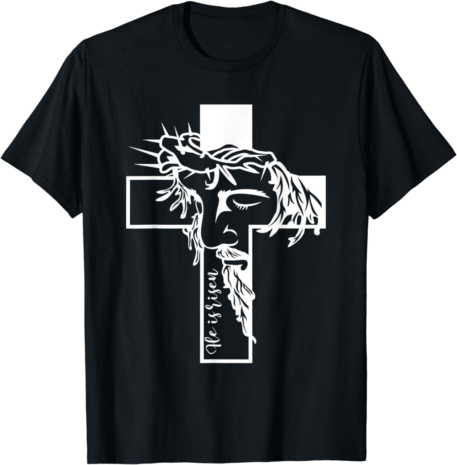 He Is Risen Happy Easter Day Christian Cross Jesus Men Women T-Shirt ...