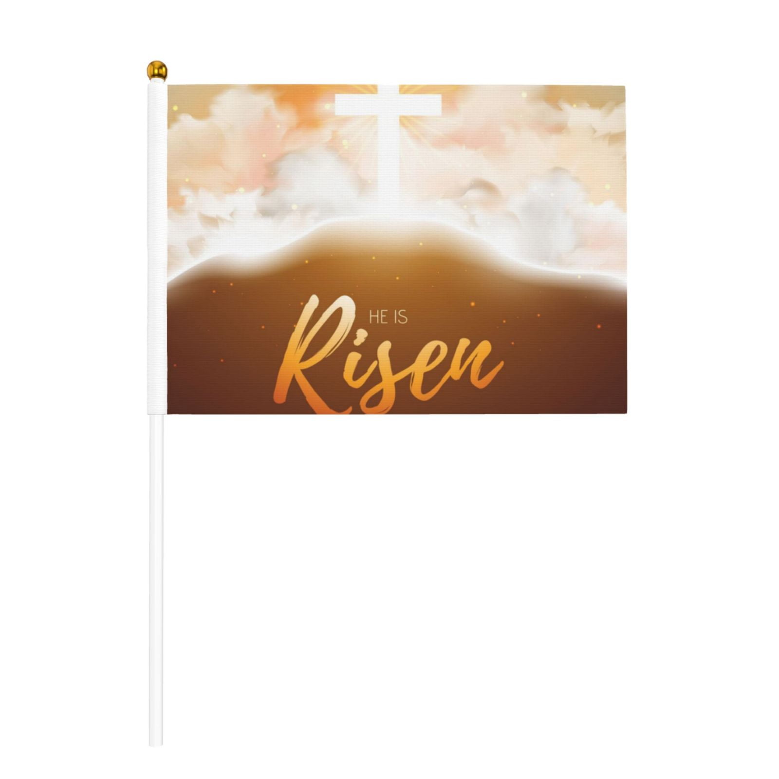 He Is Risen Happy Easter Day Flag Small Mini Hand Held Flags Small Miniature Flags 5.5x8.2 Inch ...