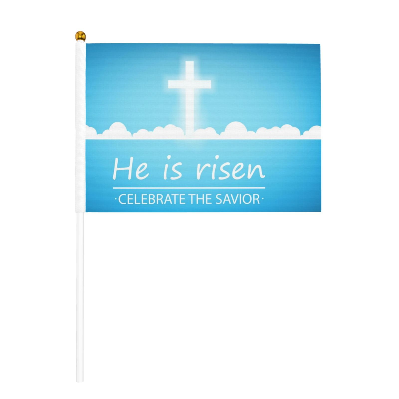 He Is Risen Happy Easter Day Flag Small Mini Hand Held Flags Small Miniature Flags 5.5x8.2 Inch ...