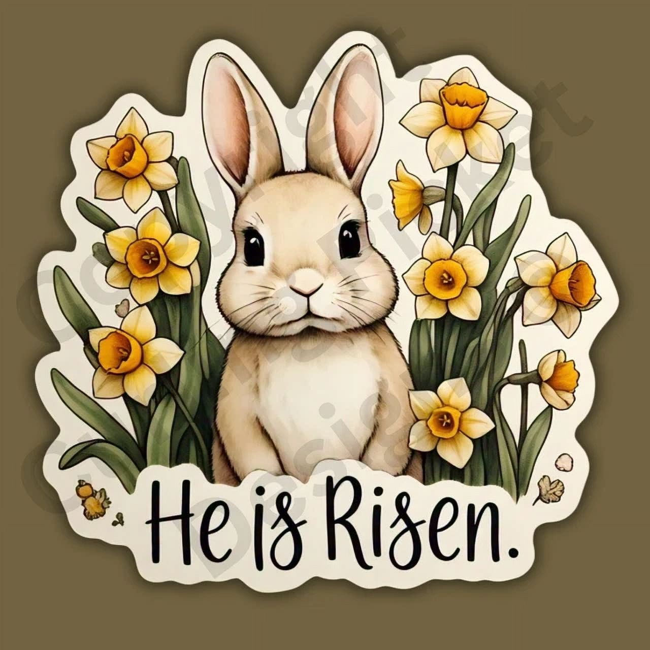 He Is Risen Jesus Biblical Bible Grateful Inspirational Easter Sticker ...