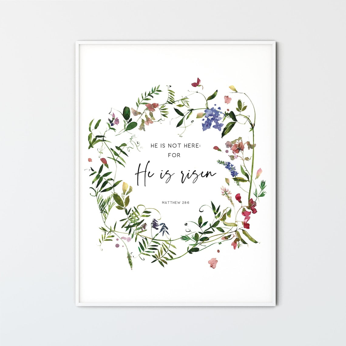 He Is Risen Matthew 28:6, Easter Bible Verse Wall Art Spring Christian ...