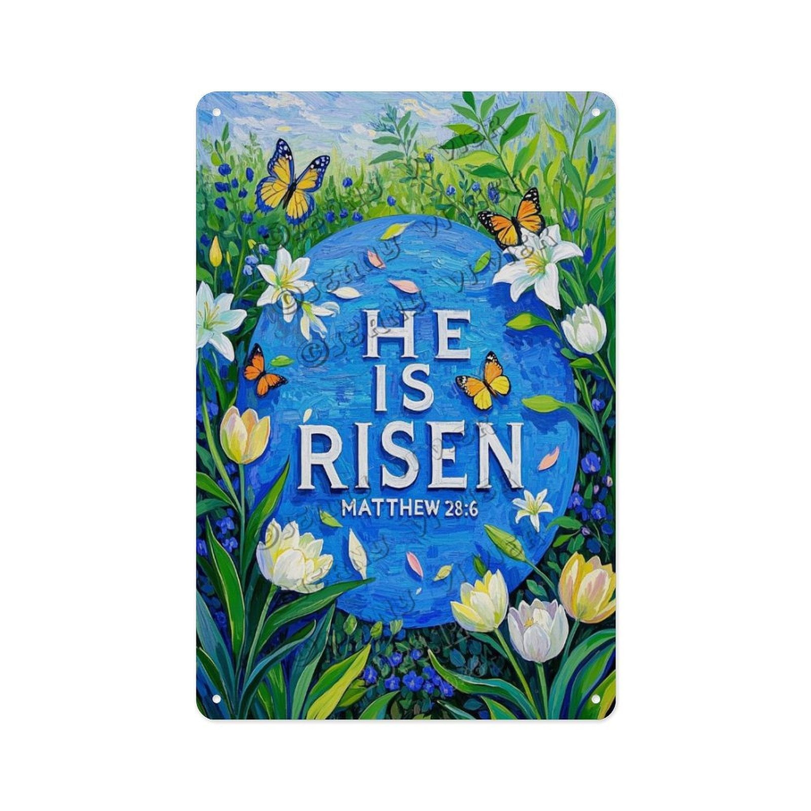 He Is Risen Matthew 28:6 Religious Tin Sign 8x12 Inch – Christian ...