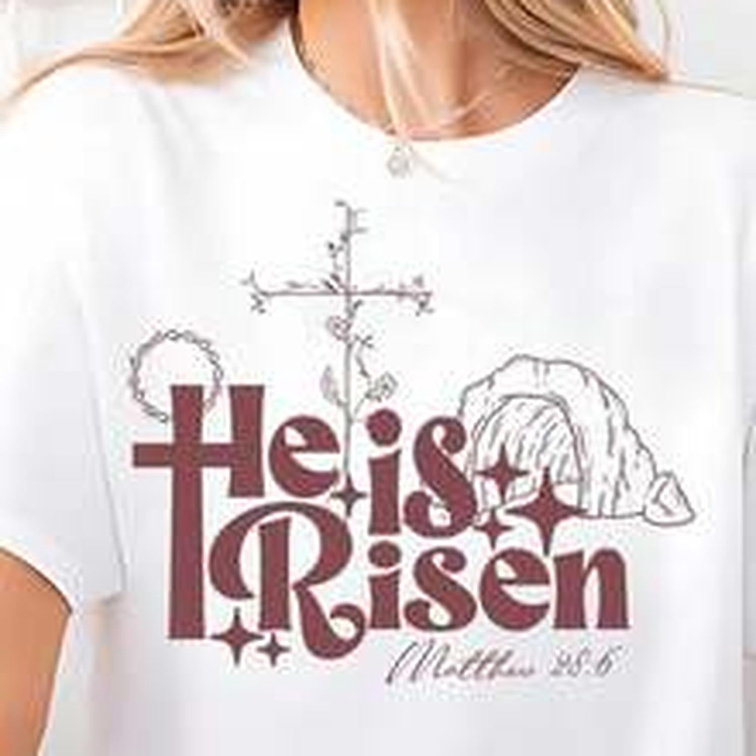 He Is Risen Matthew 286 CH1Ristian Easter Graphics, Floral Resurrection ...
