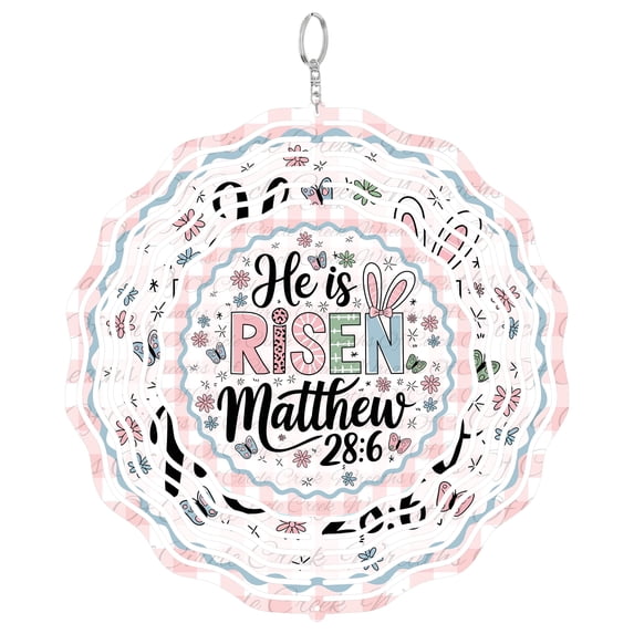 He Is Risen Matthew 286 Stained Glass Suncatcher, UV Printed Tinplate ...