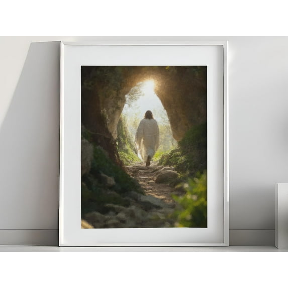He Is Risen Print: Jesus And Empty Tomb, Easter Art Digital Print ...