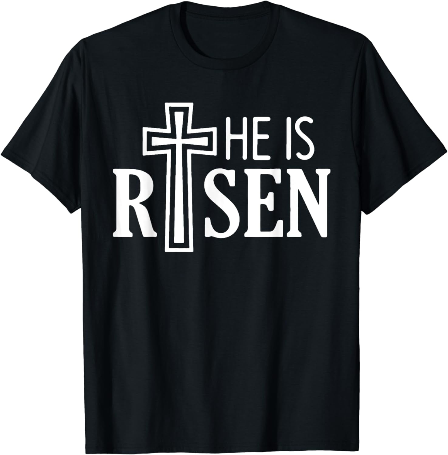 He Is Risen Shirt Easter Day Jesus Cross Christian Religious T-Shirt ...