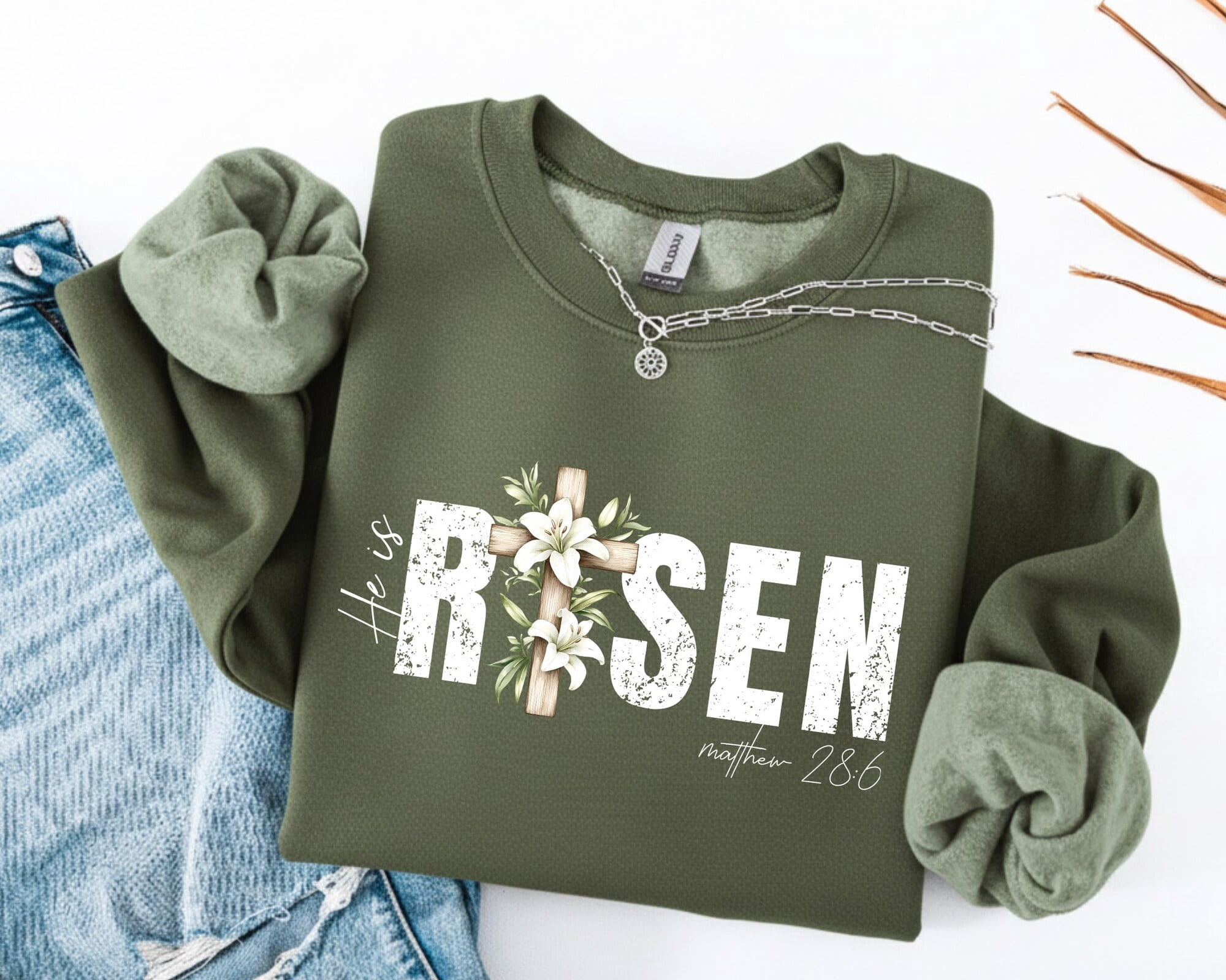 He Is Risen TShirt Christian Easter Clothing Matthew 28 6 Scripture ...