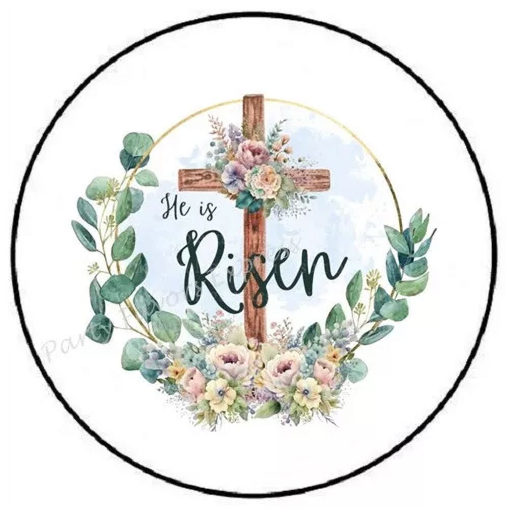 He Is Risen Wreath Cross Sticker Party Favors Sticker Envelope Seals ...