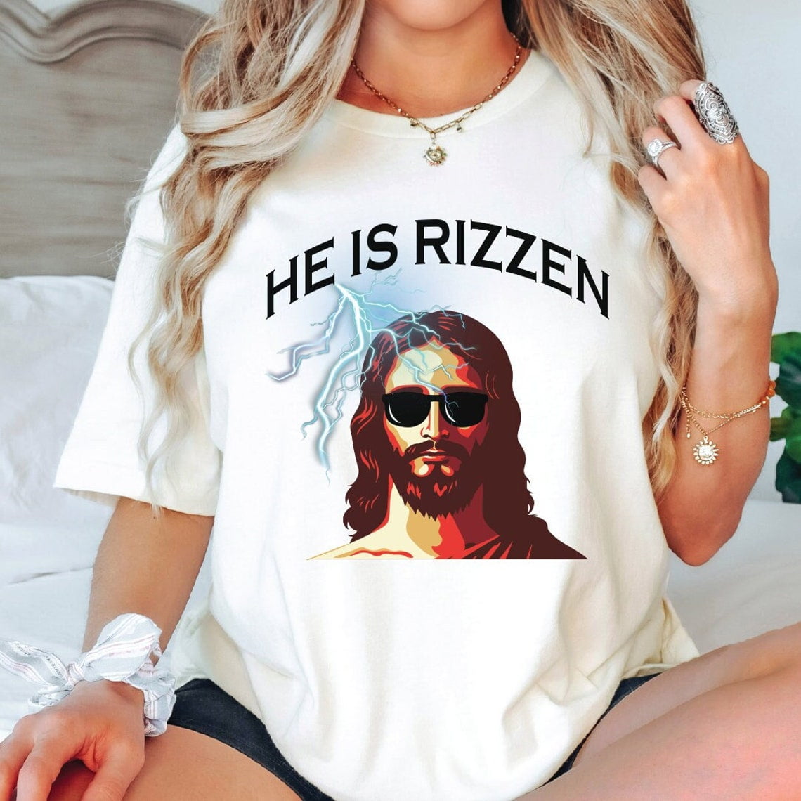 He Is Rizzen T-Shirt, God Is Rizzen Shirt, Jesus , Sfs0077 SWEATSHIRT ...