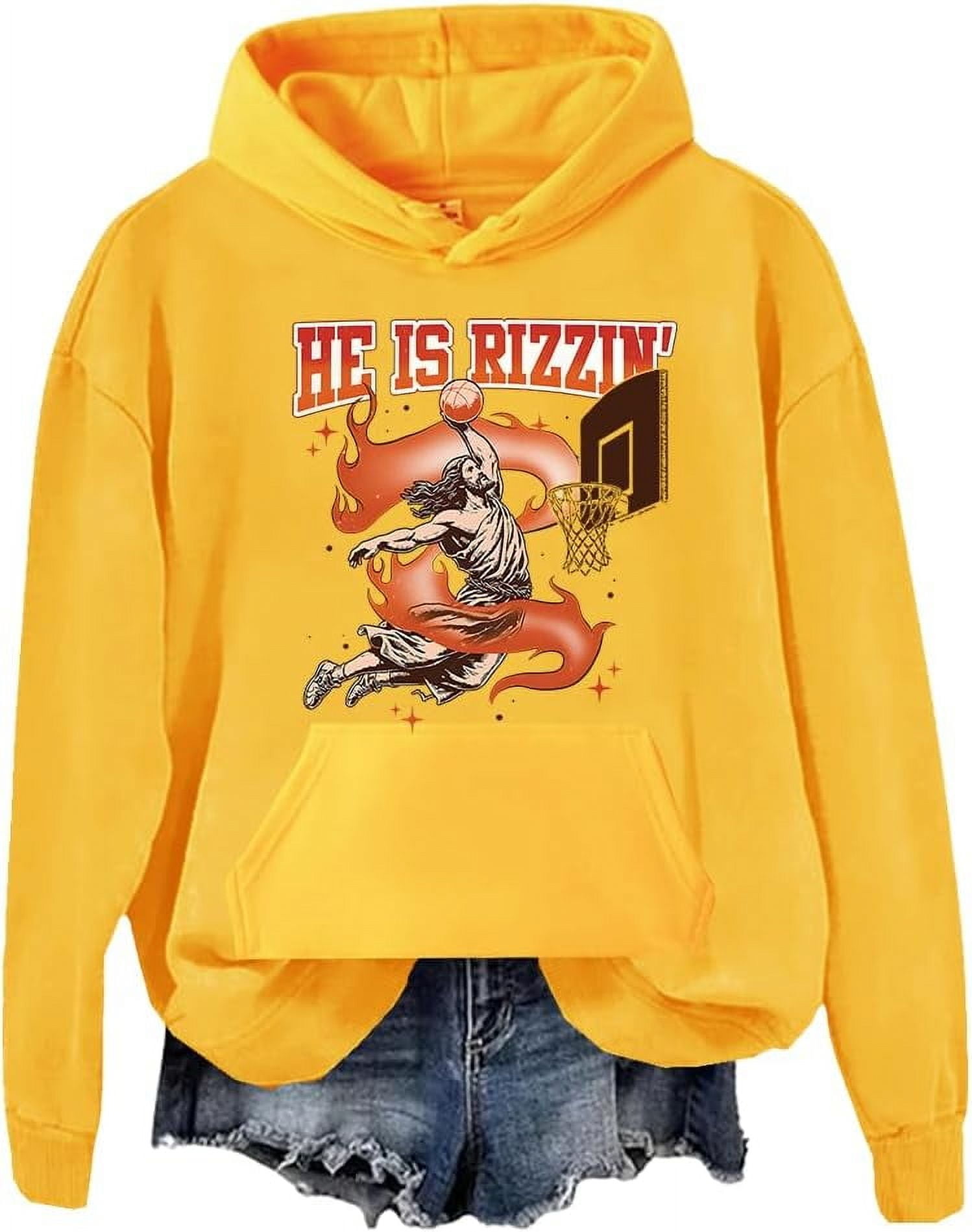 He Is Rizzin Hoodie, He Is Rizzin Jesus Hoodie, He Has Rizzin Jesus ...