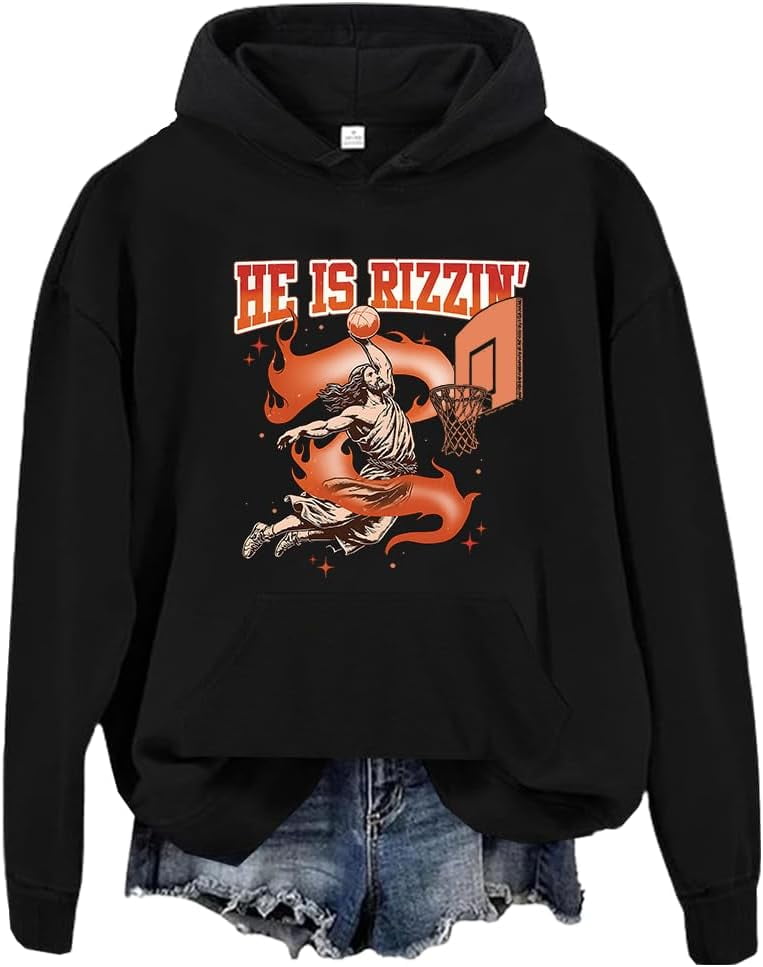 He Is Rizzin Hoodie, He Is Rizzin Jesus Hoodie, He Has Rizzin Jesus ...