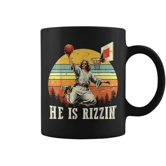 He Is Rizzin Jesus Playing Basketball Christian Coffee Mugs - Walmart.com