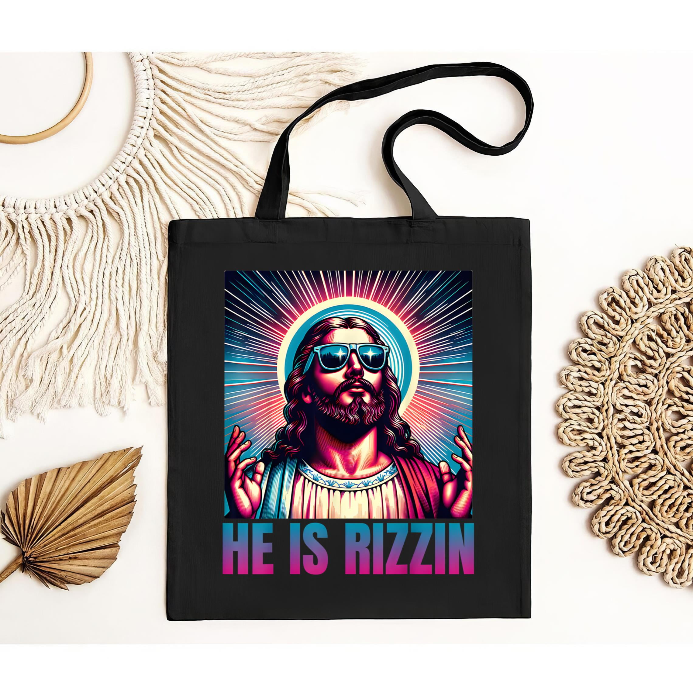 He Is Rizzin Jesus is Rizzen Tote Bag S--TH37671 - Walmart.com