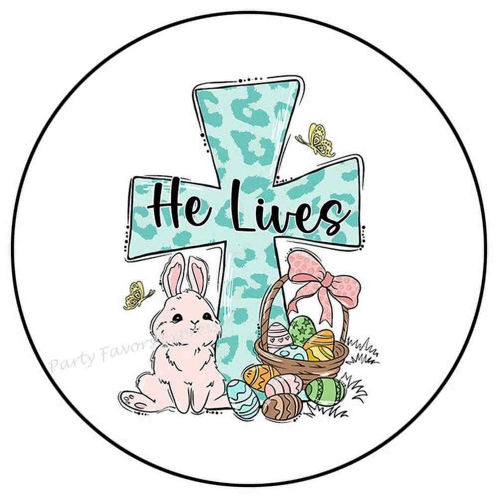 He Lives Cross Easter Stickers Party Favors Phone Decal Water Bottle ...