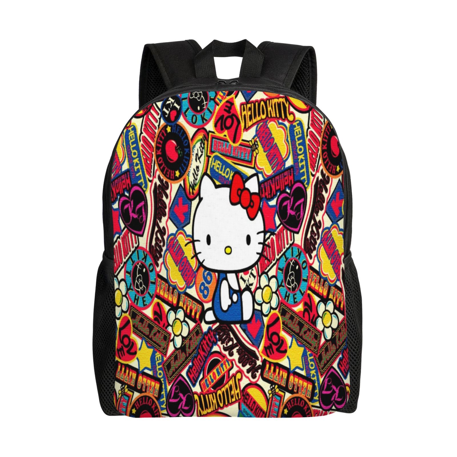 He-Llo Ki-Tty Backpack 16.1in Casual School Backpack Adjustable Straps ...