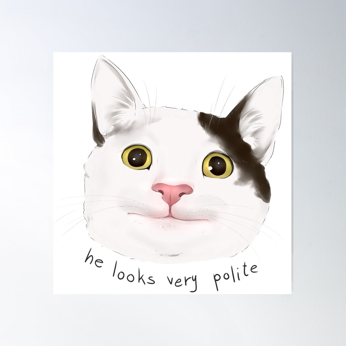 He Looks Very Polite - Polite Cat Meme / Catto Dank Meme Poster Wall Art, Modern Wall Decor For ...
