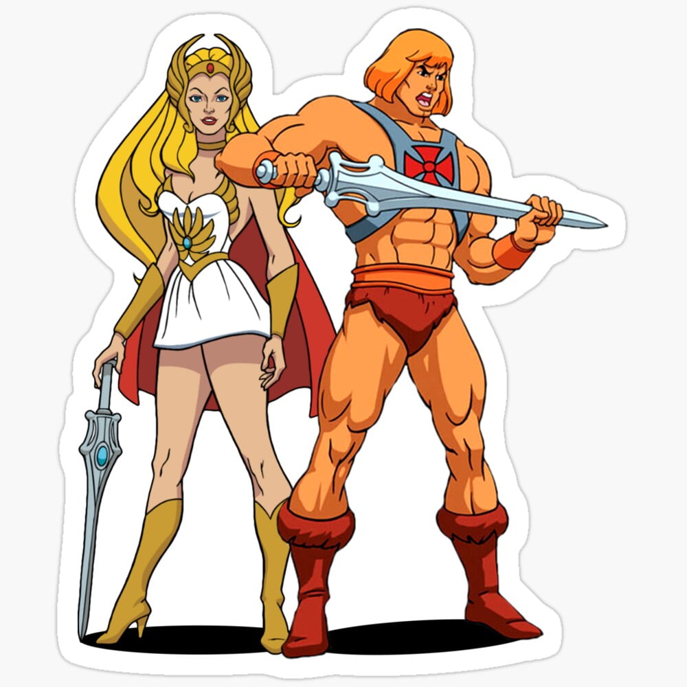 He-Man And She-Ra (High Resolution) Sticker Phone Decal Water Bottle ...