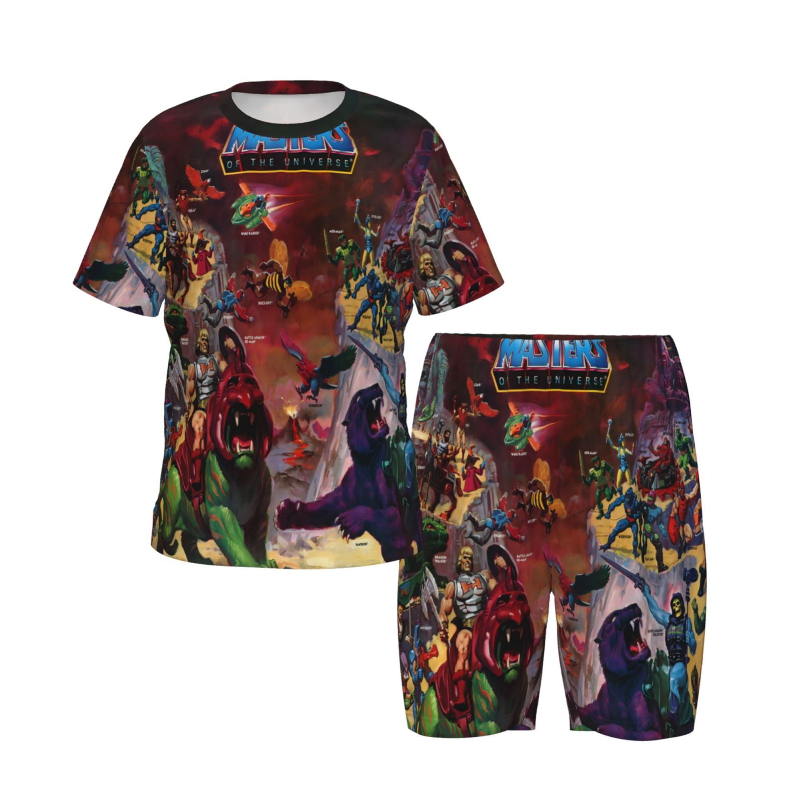 He Man Mas-ters Universe Pajamas Set Summer Cartoon Printed Short Set ...