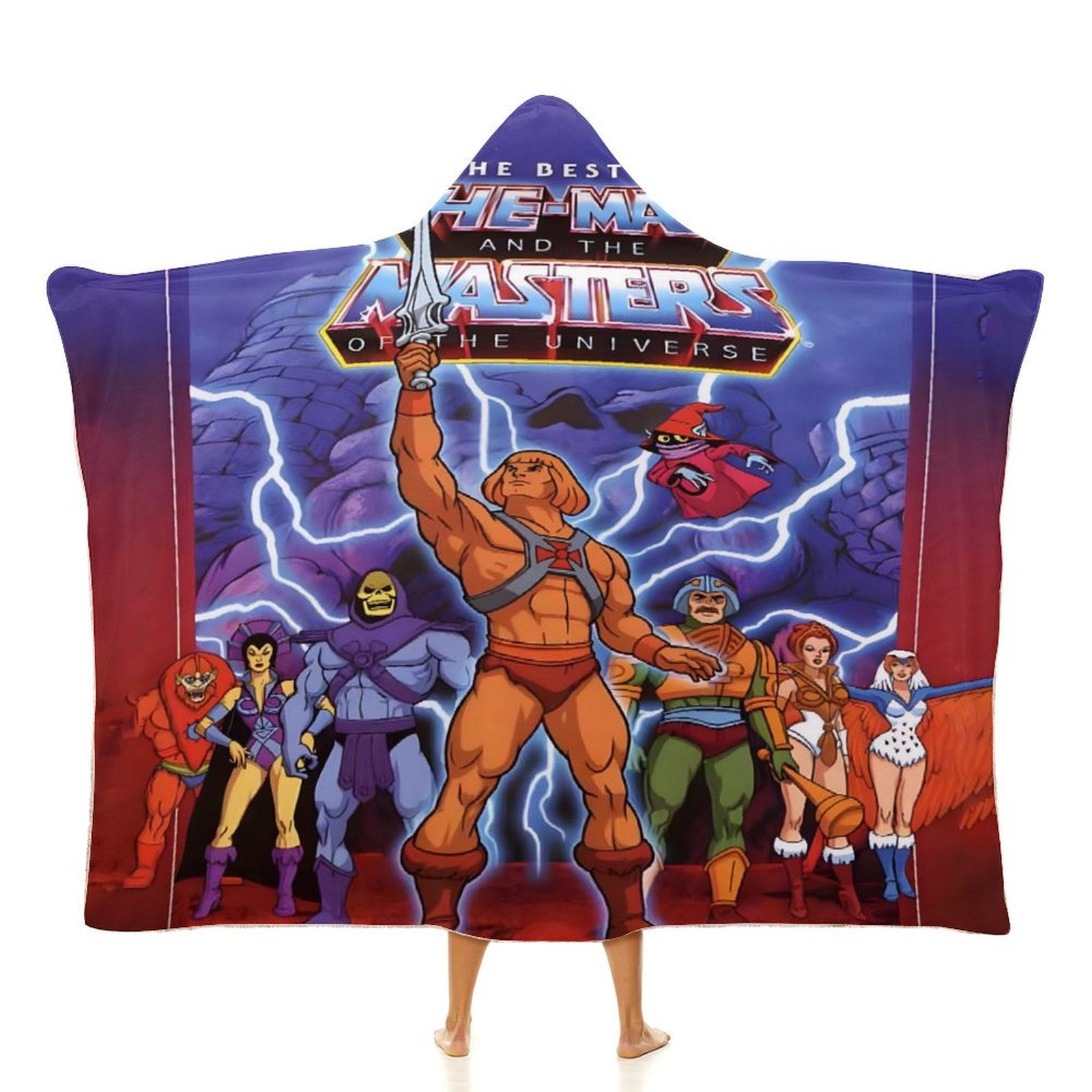 He Man Mas-ters Universe Wearable Hooded Blankets Throw Cloak Blanket ...