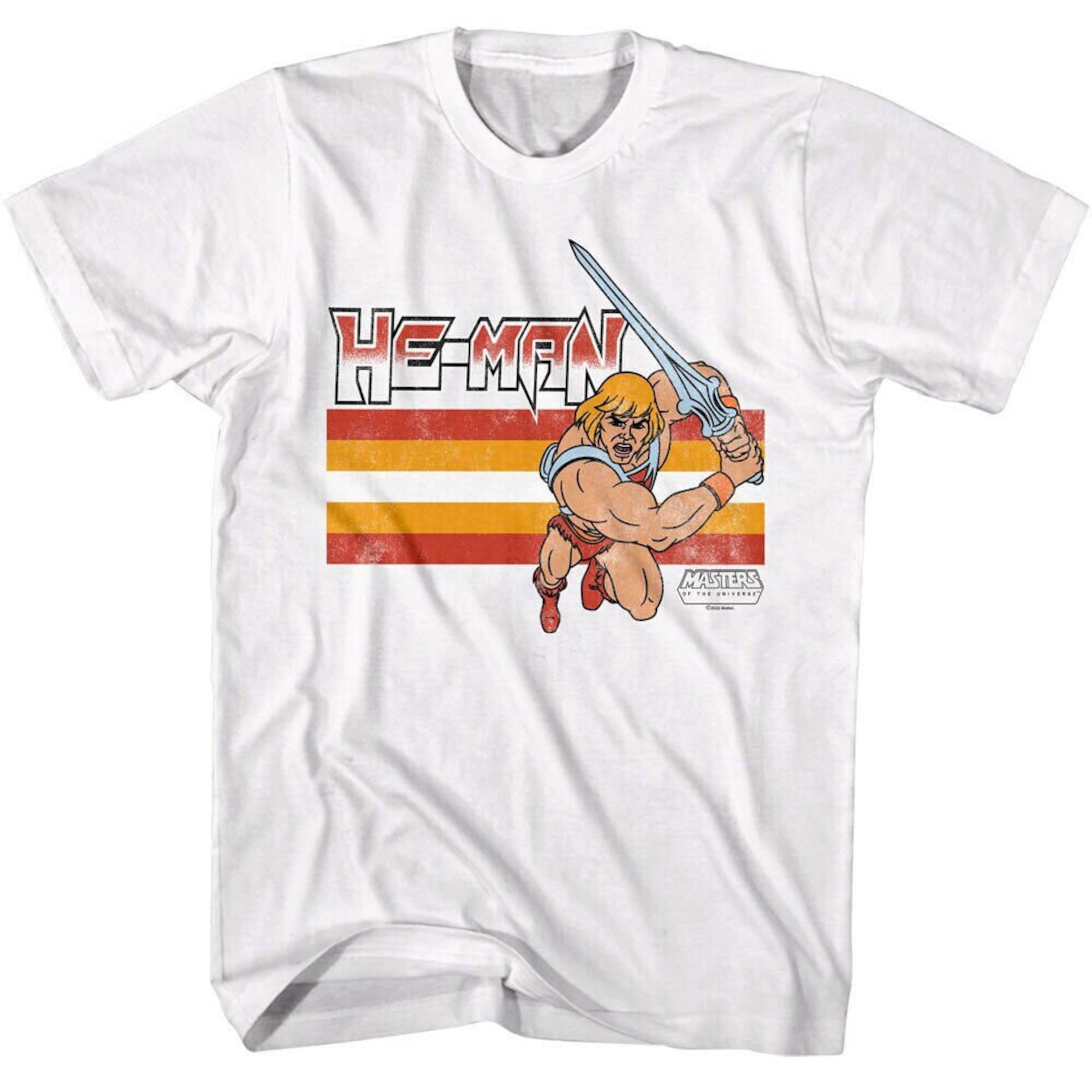 He-Man Shirt Retro Stripes Battle Charge Masters Of The Universe Tees ...