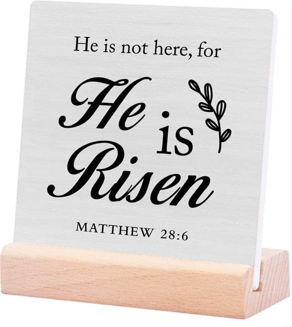 He is Not Here for He Has Risen Table Sign Decor Desk Sign Christian ...