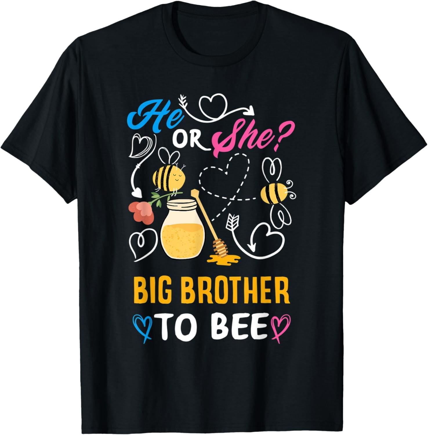 He Or She Big Brother To Bee Cute Gender Reveal Party T-Shirt - Walmart.com