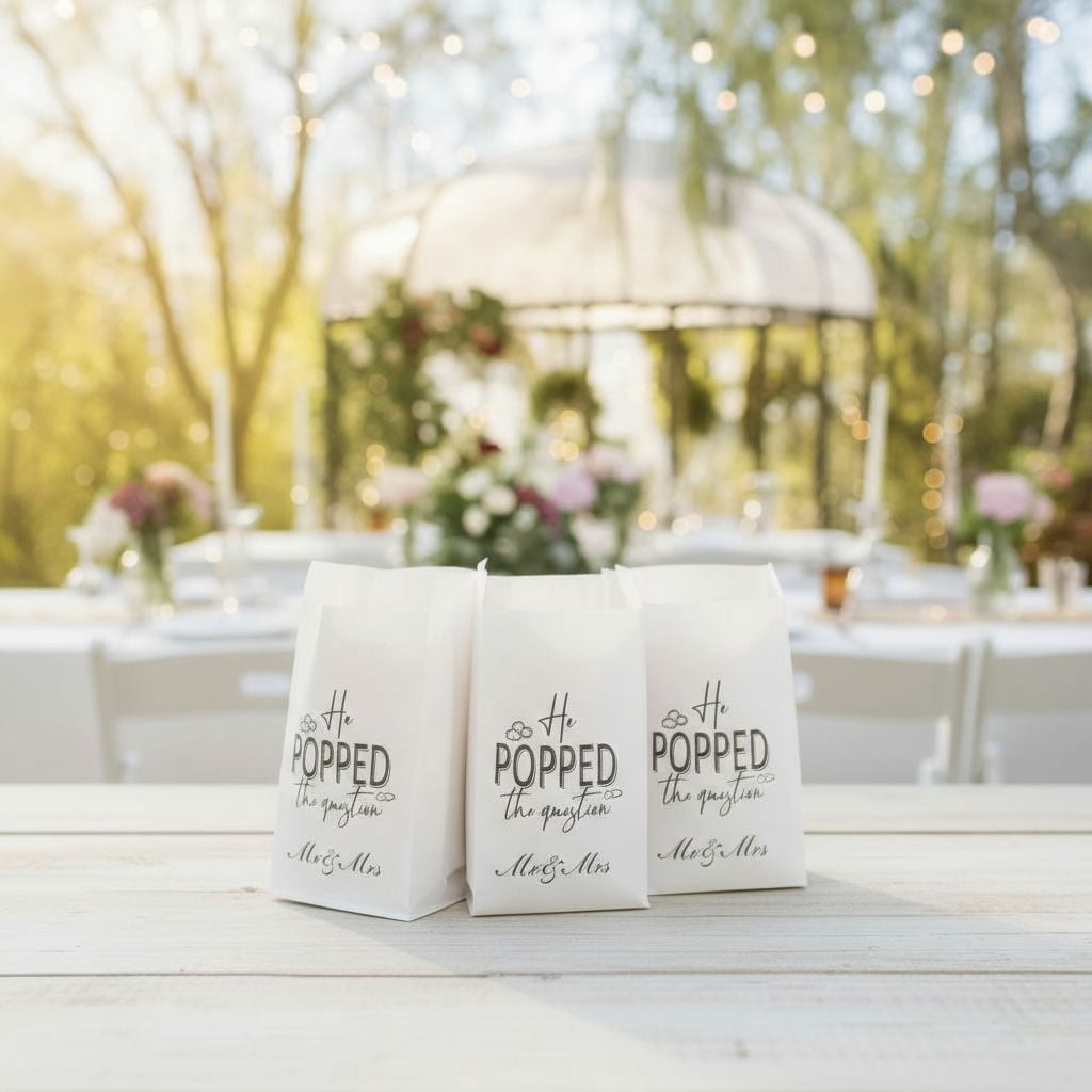 He Popped the Question Popcorn Engagement Party Favors Popcorn Bags ...