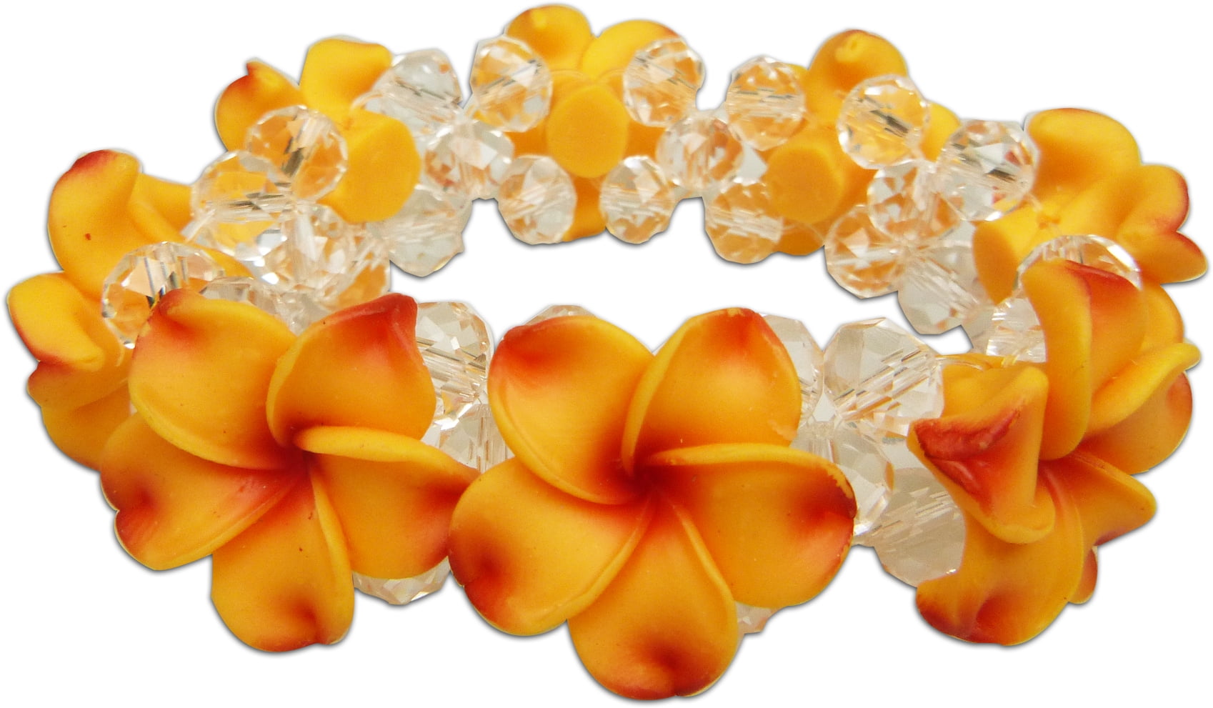 He Pua Nani Plumeria Fimo Flower Bling Hawaiian Bracelet - Walmart.com