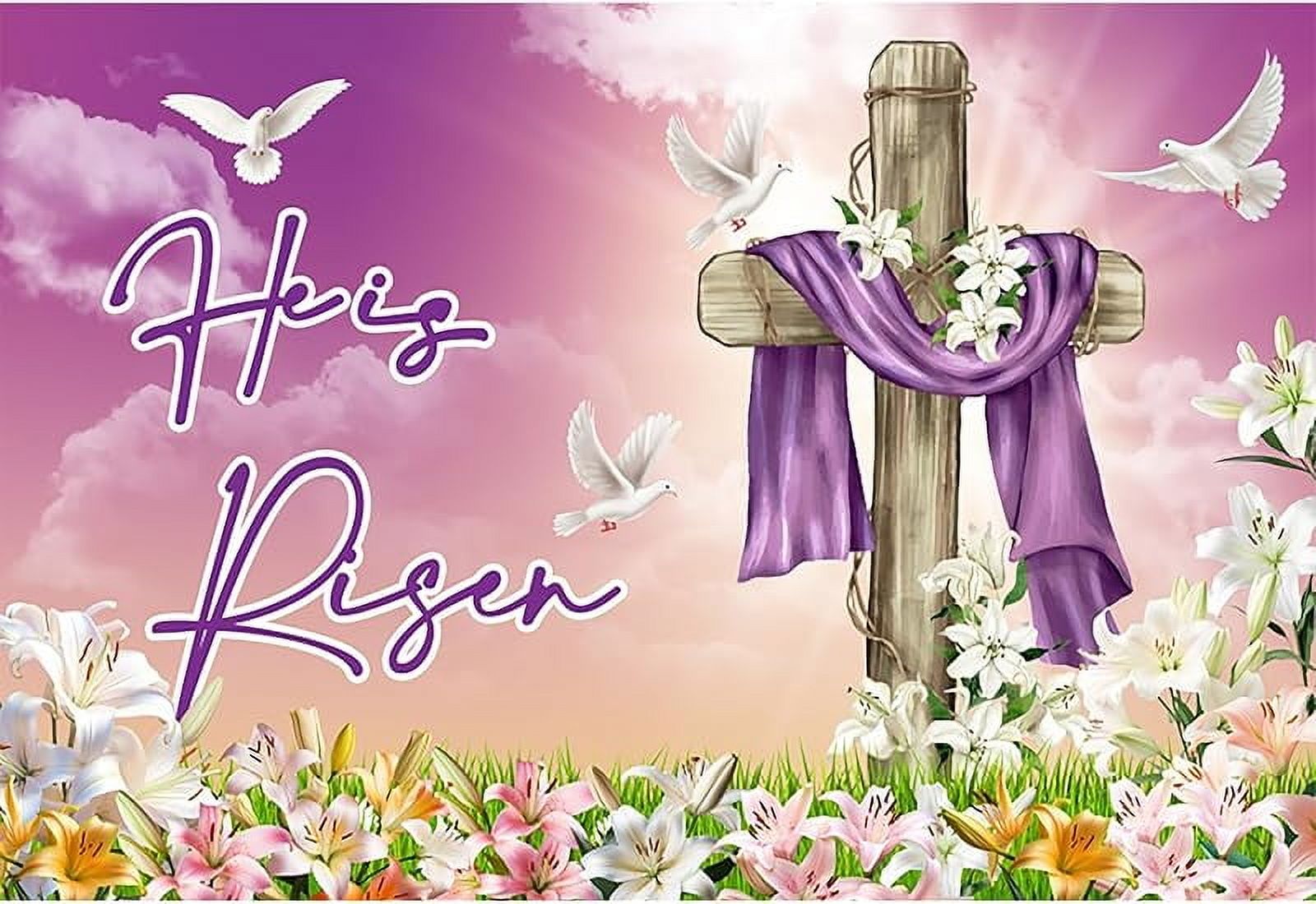 He is Risen Backdrop Photography Banner Happy Easter Day Backdrops Holy ...