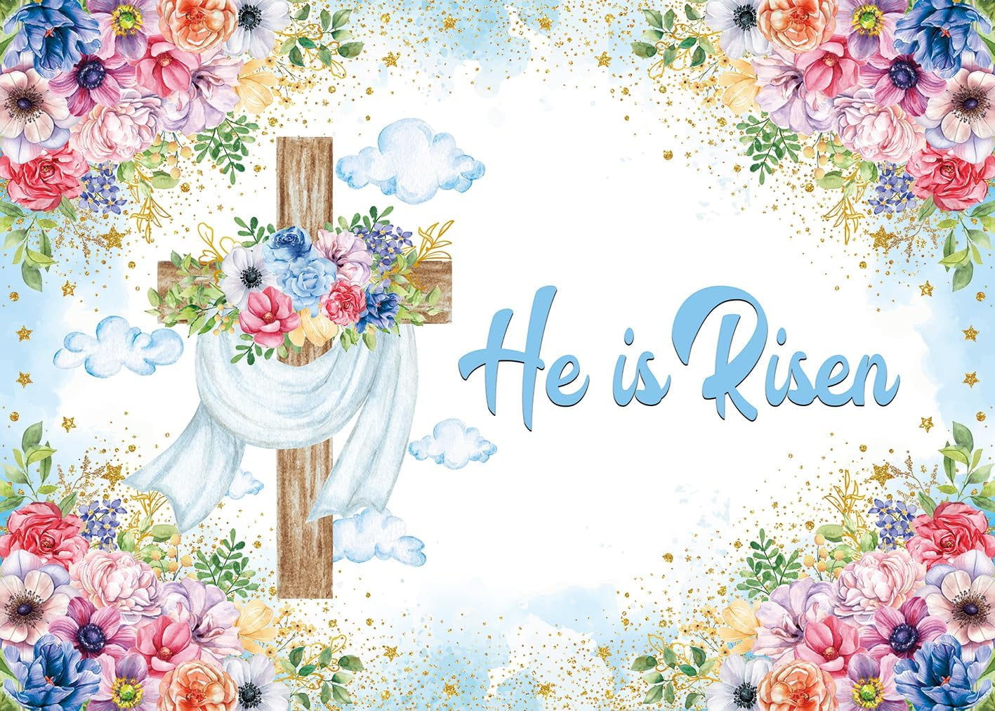 He is Risen Backdrop Spring Happy Easter Jesus Photography Background ...