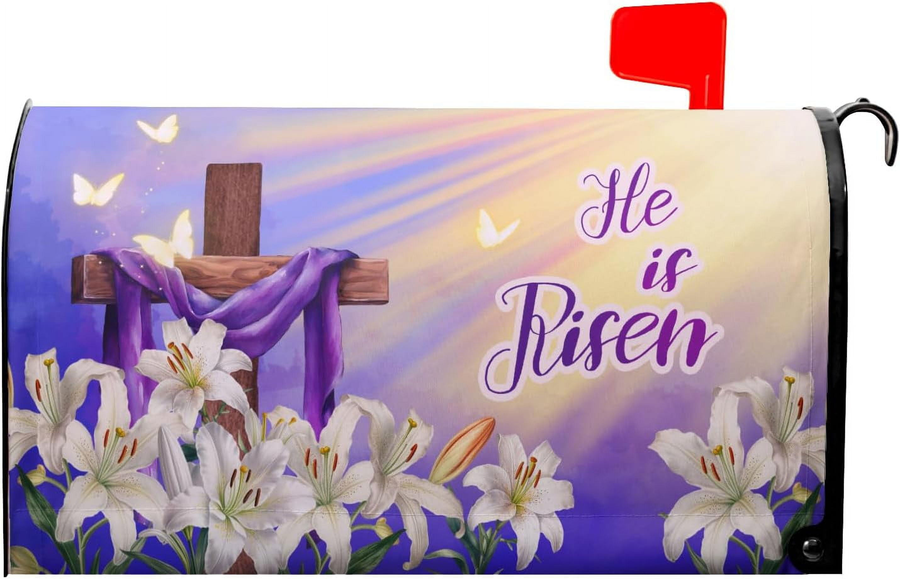He is Risen Easter Mailbox Cover Magnetic Spring Floral Mailbox Covers ...