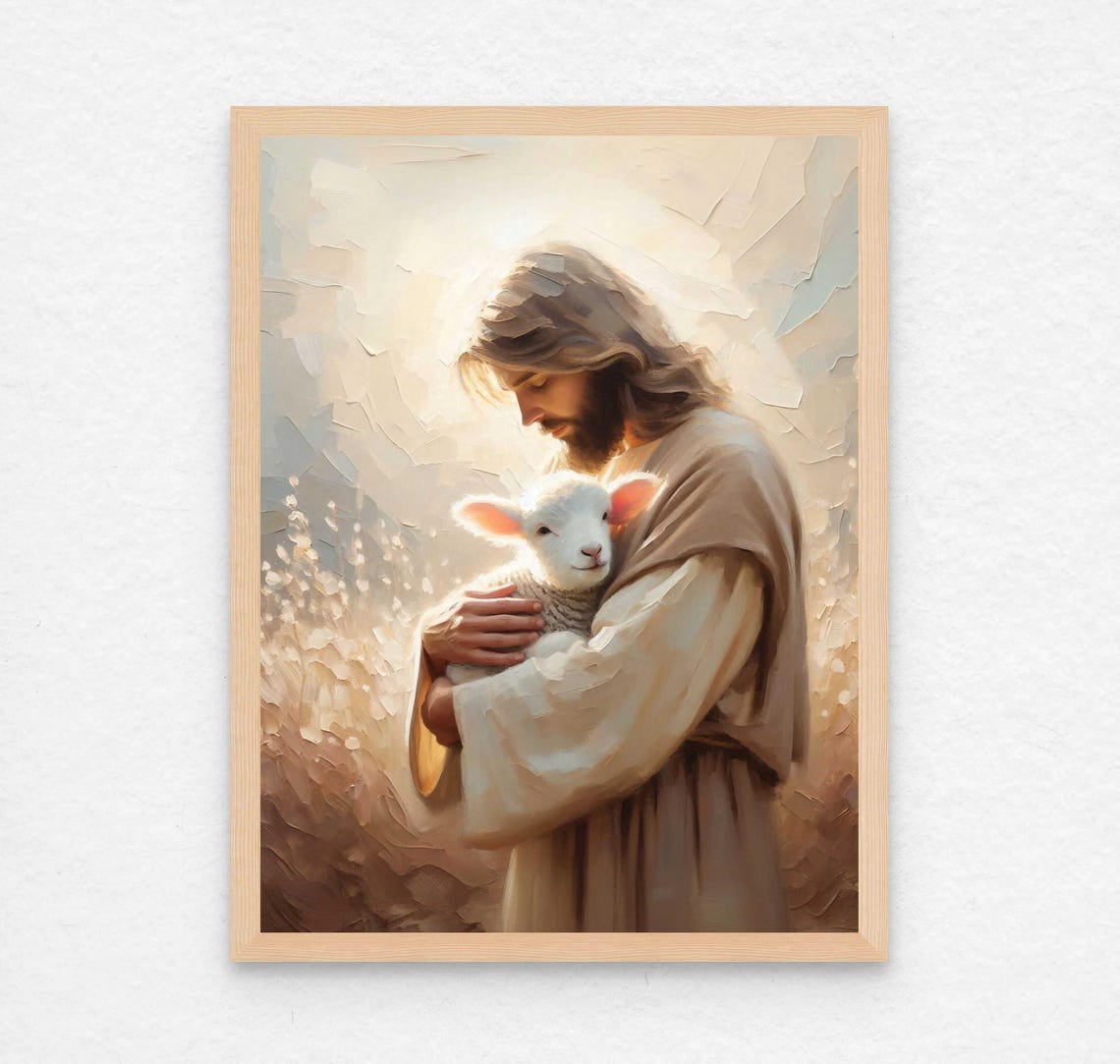 He Saved The One Christian Wall Art Jesus And Lamb Prints Bible Jesus ...